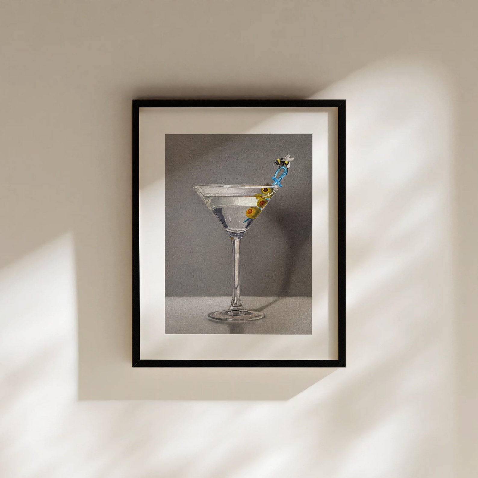 Bumble Bee Martini | Cocktail Kitchen Oil Painting Fine Art Print ...