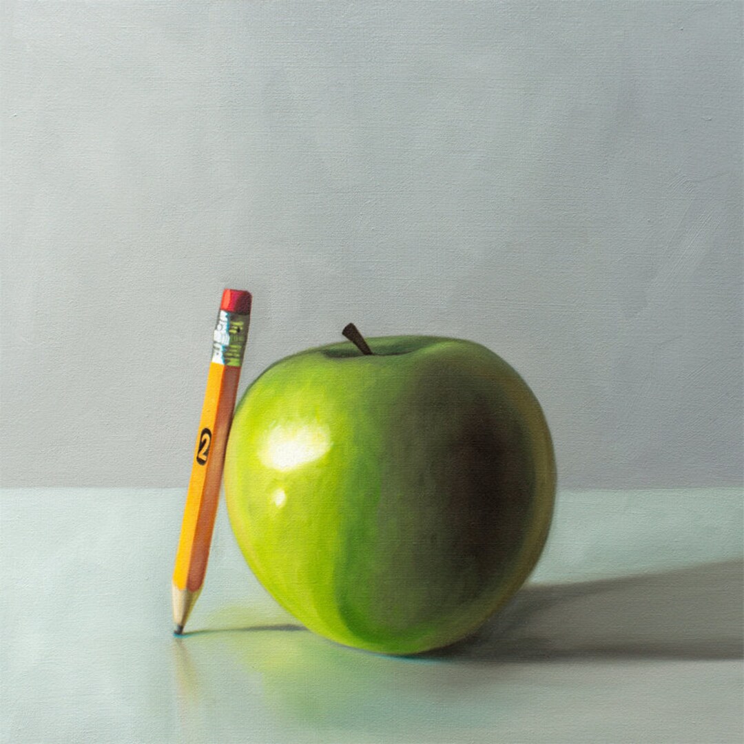 Apple Pencil Food Kitchen Oil Painting Signed Fine Art Print Direct ...