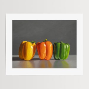 Bell Pepper Trio | Kitchen Food Art Oil Painting Signed Fine Art Print ...
