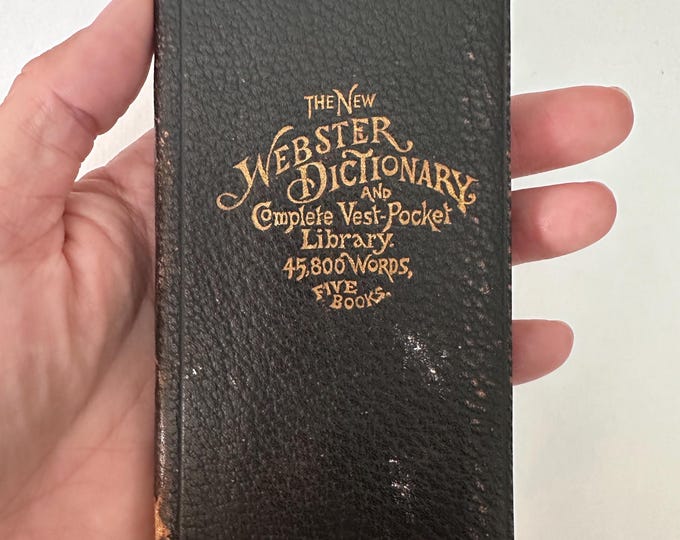 Antique Webster Dictionary and Complete Vest Pocket Library Book ...