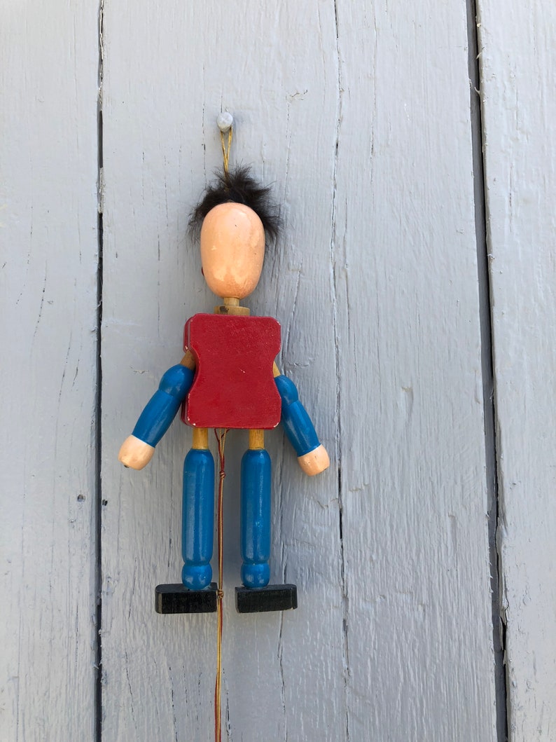 Vintage Wooden Pull String Puppet Marionette Pull Arms and - Etsy