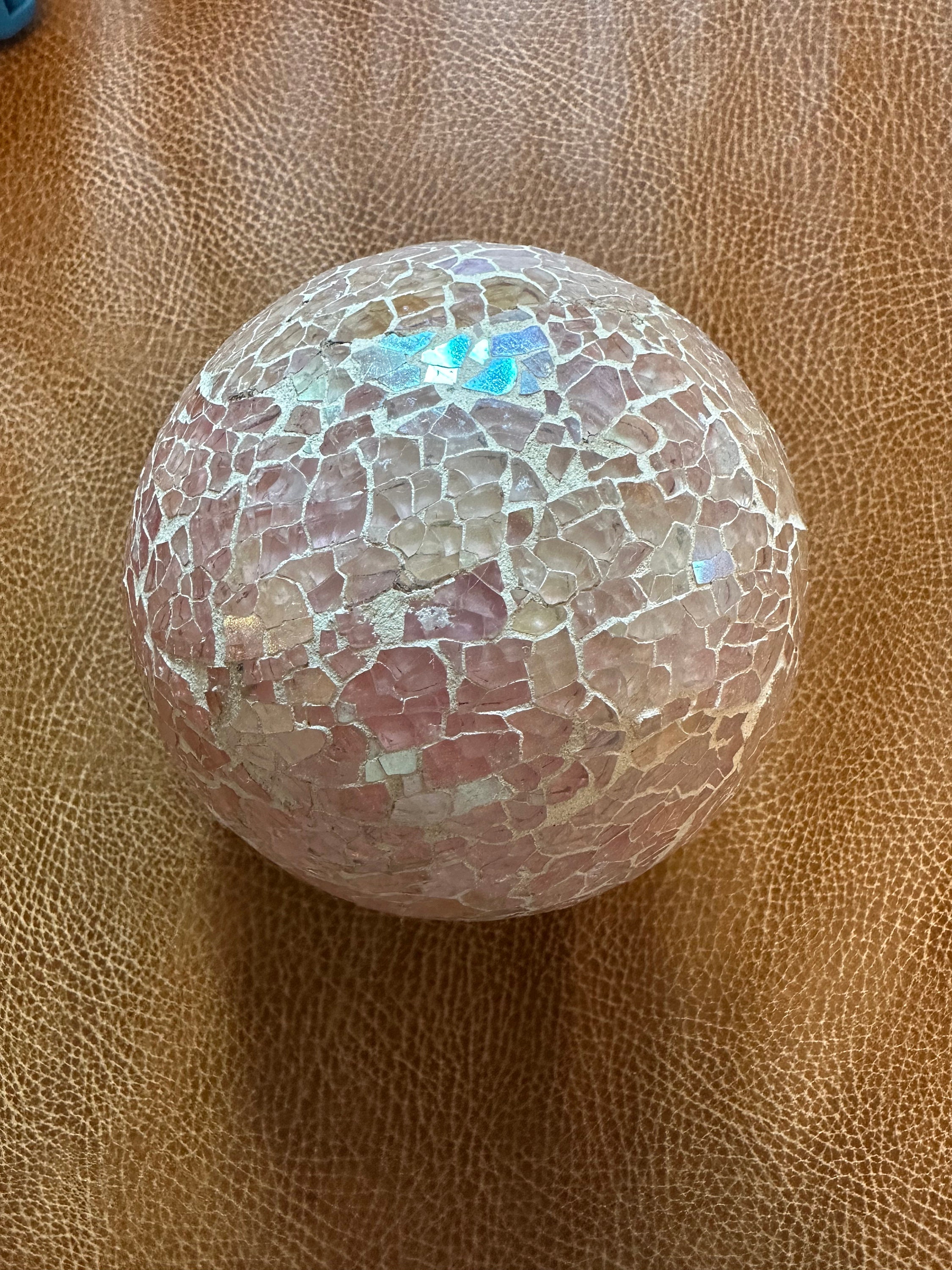 Light Pink Crackled Glass Globe Sphere - Etsy