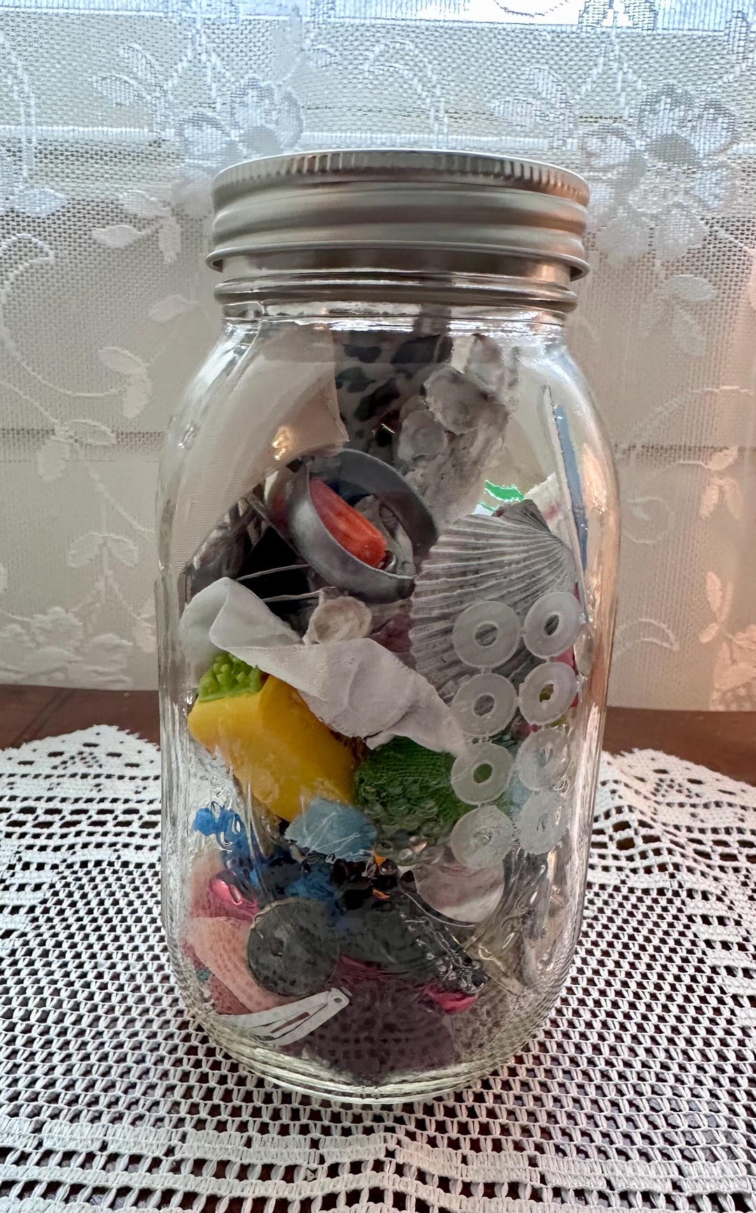 Trinket Toy Junk Drawer One Quart Ball Mason Jar of Random Objects and ...