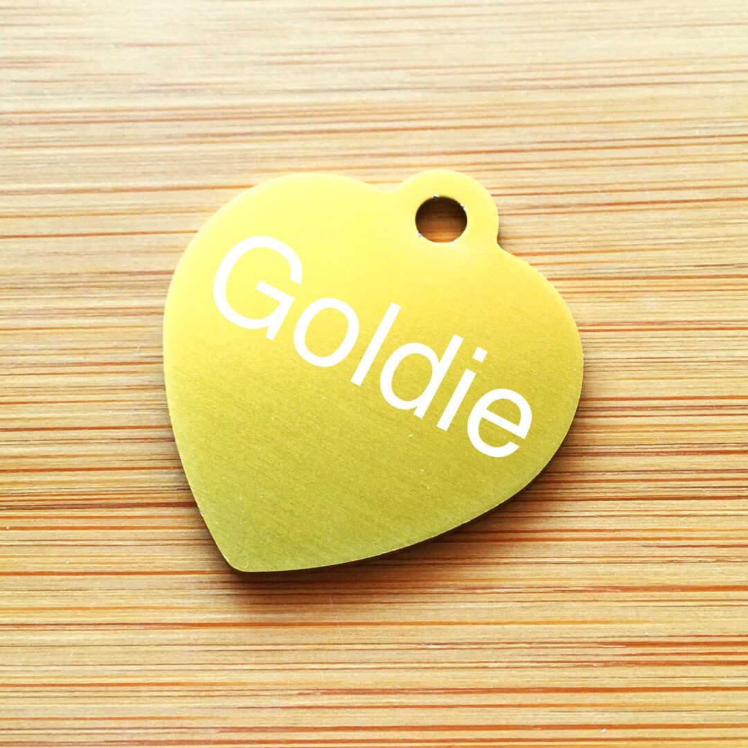 Engraved LARGE Heart Pet Tag Large Dog Tag Love Heart Dog - Etsy