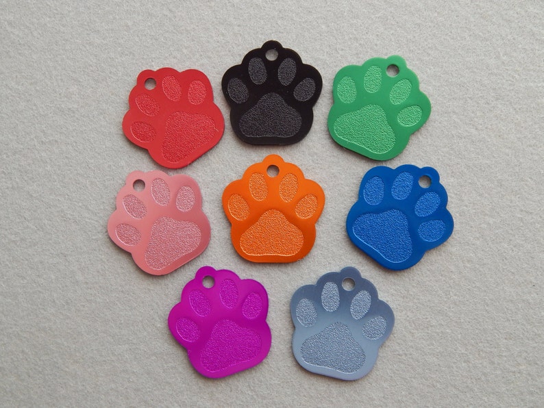 Engraved LARGE Paw Print Dog Tag Personalized Dog Tag | Etsy