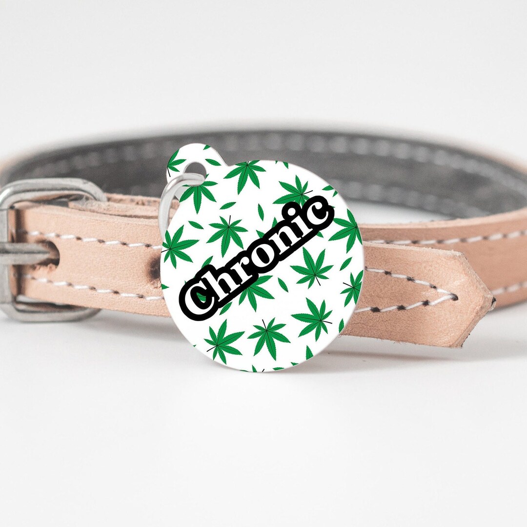 White Marijuana Large Round Personalized Tag Custom Ink Infused Tag - Etsy