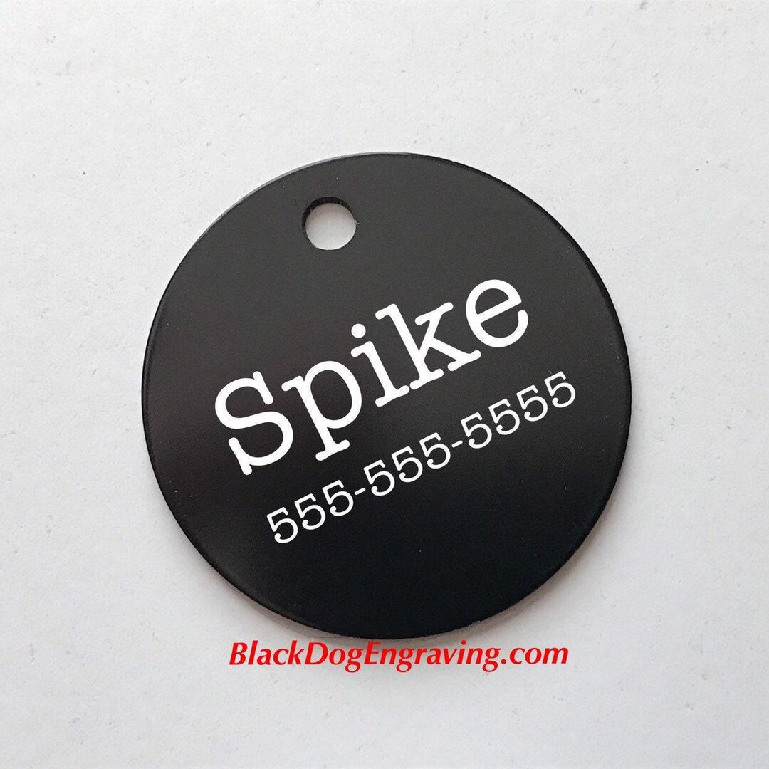 Laser Engraved Extra Large Round Dog Pet ID Tag - Big Tag for Big Dogs ...