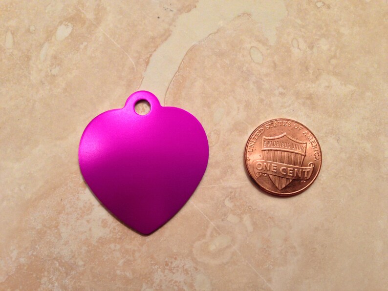 Engraved LARGE Heart Pet Tag Large Dog Tag Love Heart Dog - Etsy