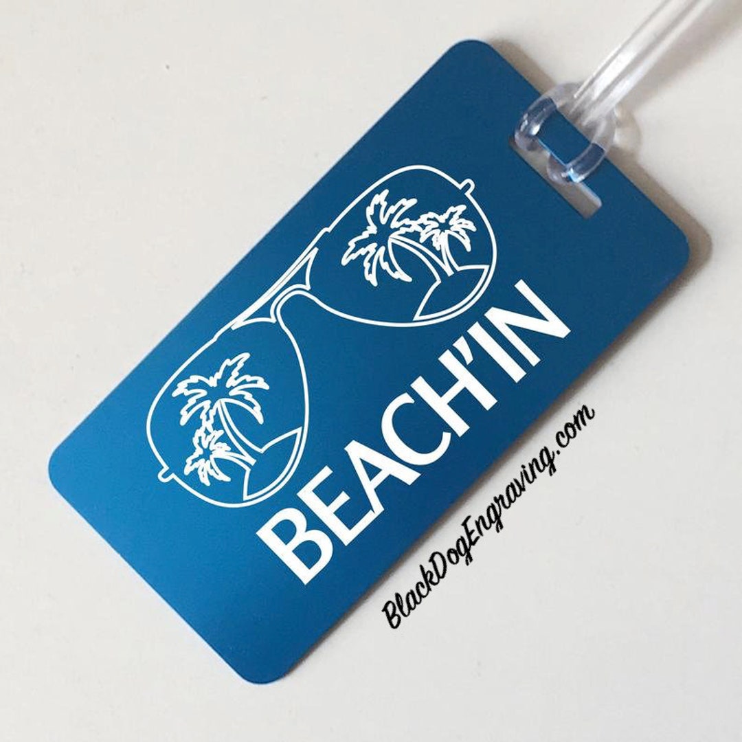 Personalized Beach'in Vacation Aluminum Luggage Tag - Etsy