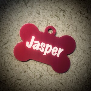 Medium Dog Bone Personalized Tag Engraved Pet ID Tag Custom Dog Bone ...