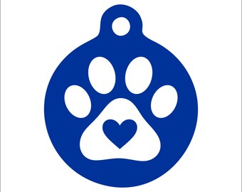 Paw Print Pet Tag - Etsy