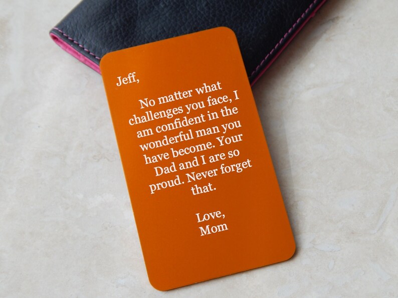 Personalized Vertical Note Aluminum Wallet Card - Etsy