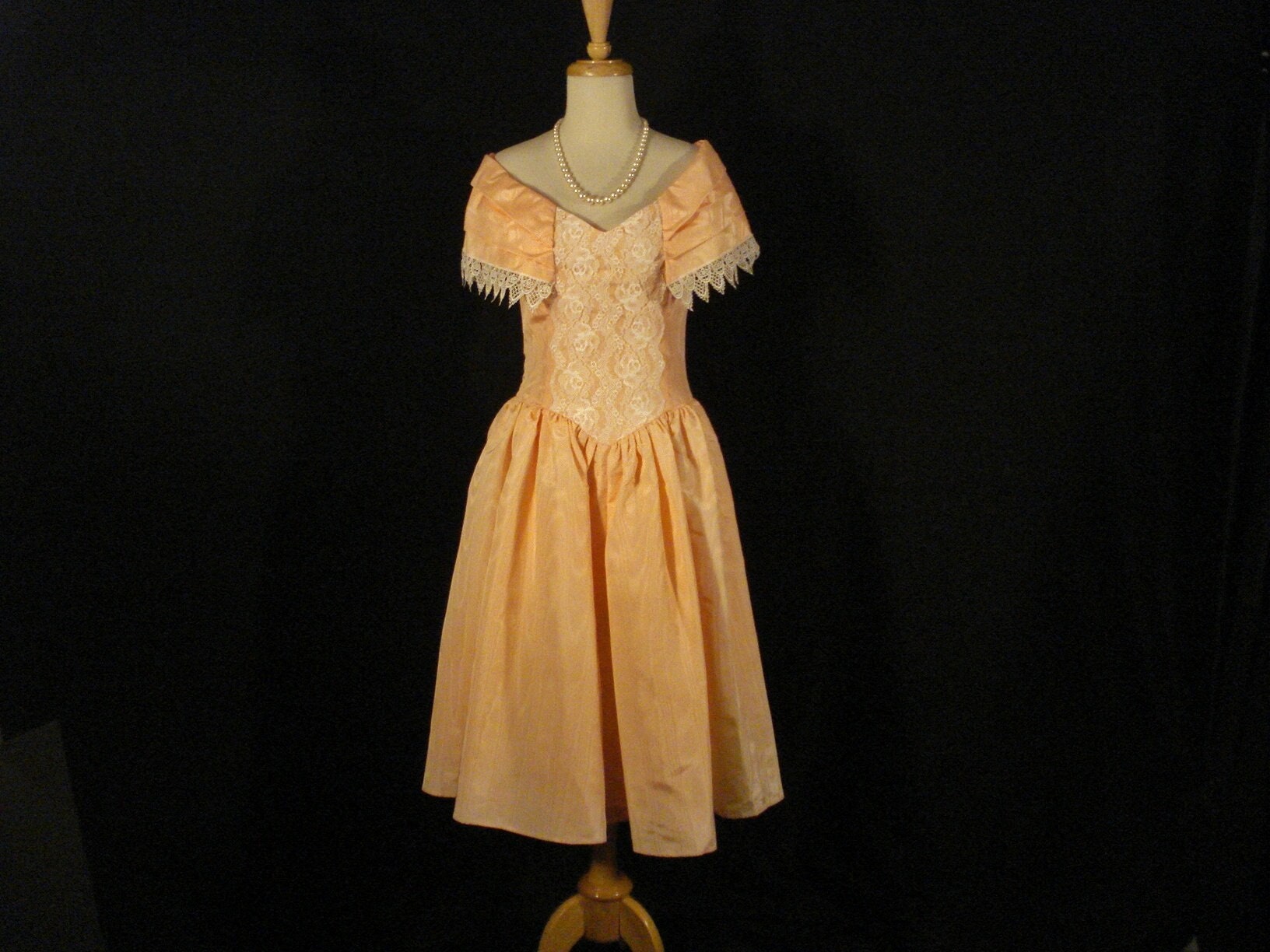 1960s Prom Party Dress Satin Creamsicle Orange and Lace Size S | Etsy