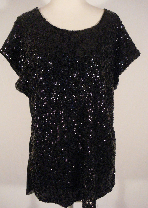 Black Sequin Versatile Top Special Occassion Clothing… - Gem