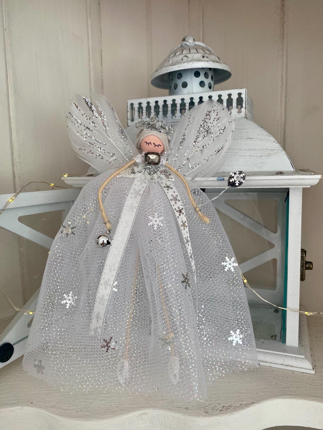 Handcrafted Christmas Silver Sparkle Jingle Bell Fairy - Etsy Canada
