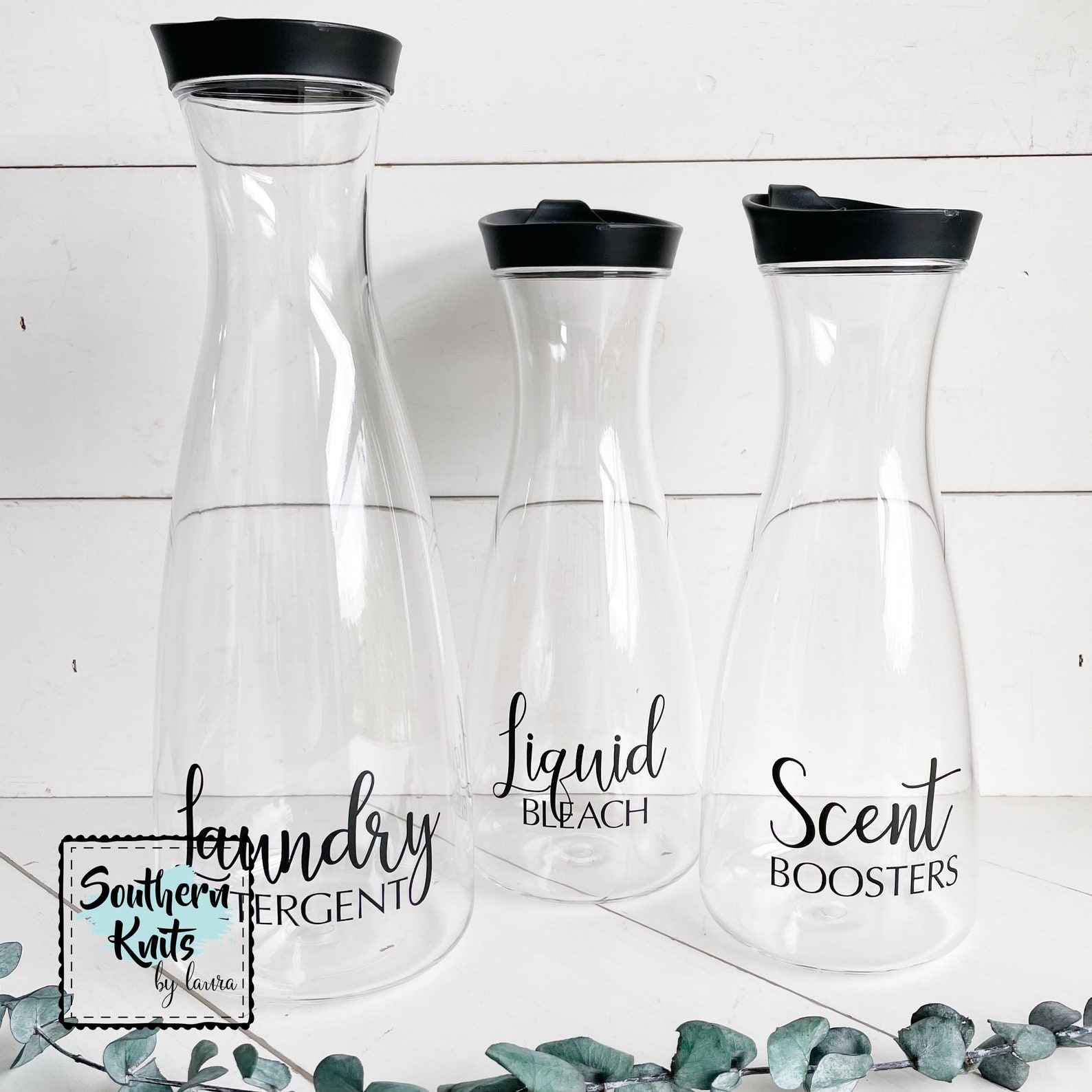 LAUNDRY BOTTLES Modern Farmhouse Laundry Room Decor Detergent Bottle ...