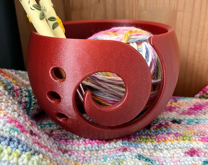 Copper Glitter Yarn Bowl, 3D Printed Yarn Bowl, Yarn Holder for ...