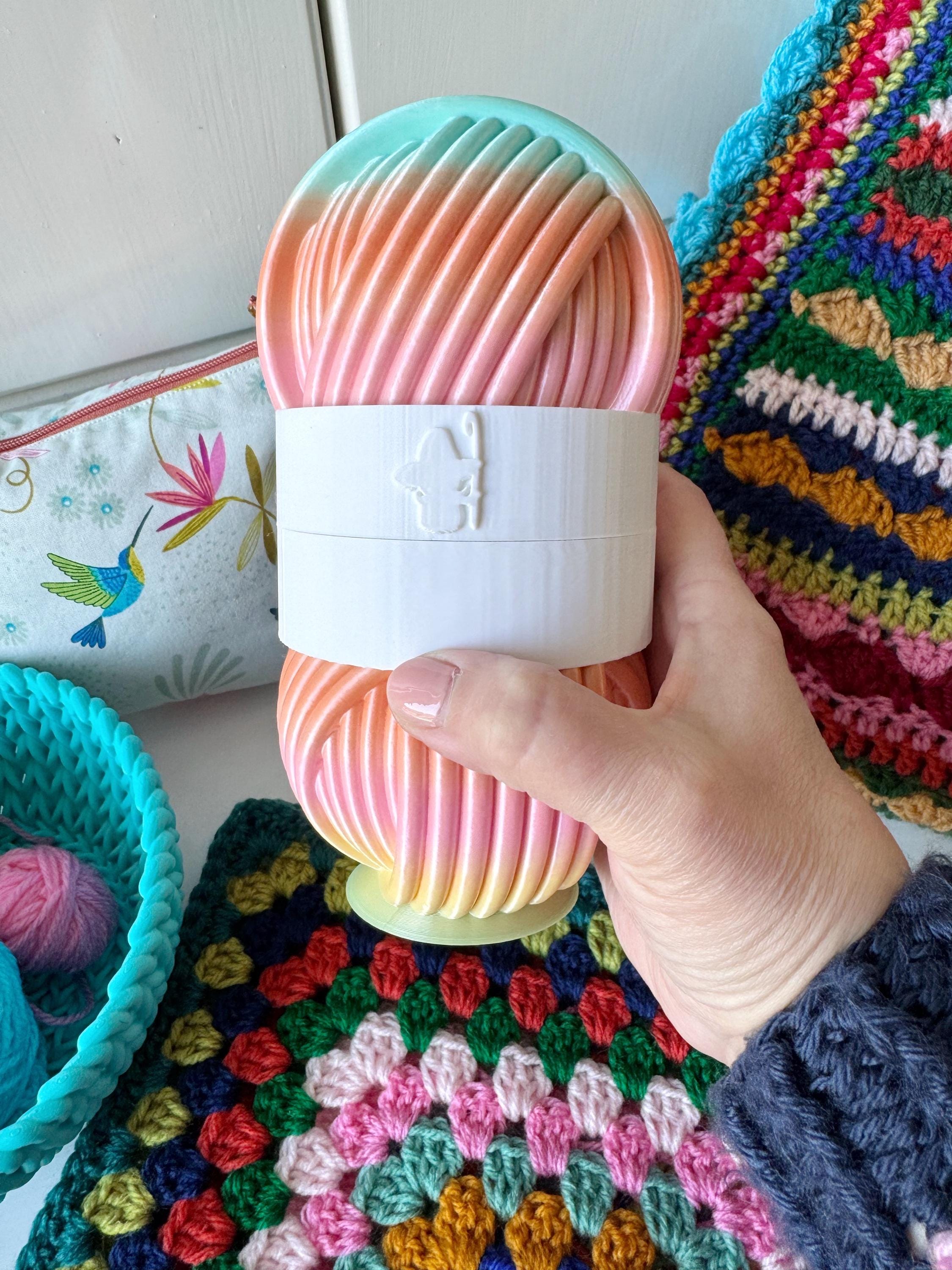 Yarn Ball Surprise Pot With Contrast Band, Crochet Gift Set, 3D Printed ...