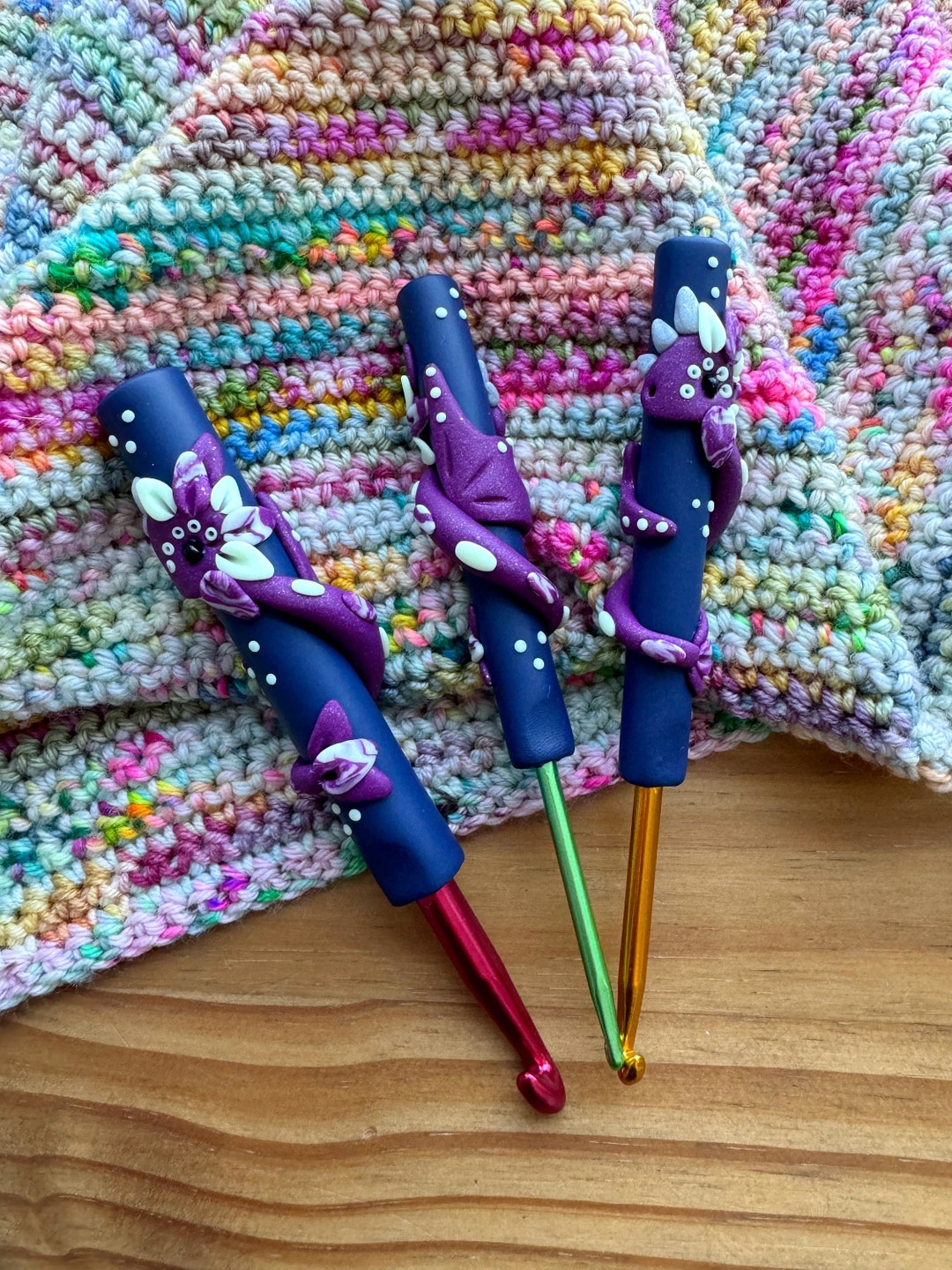 Night Dragon Crochet Hook, Mythical Creatures, Ergonomic Crochet Hooks ...