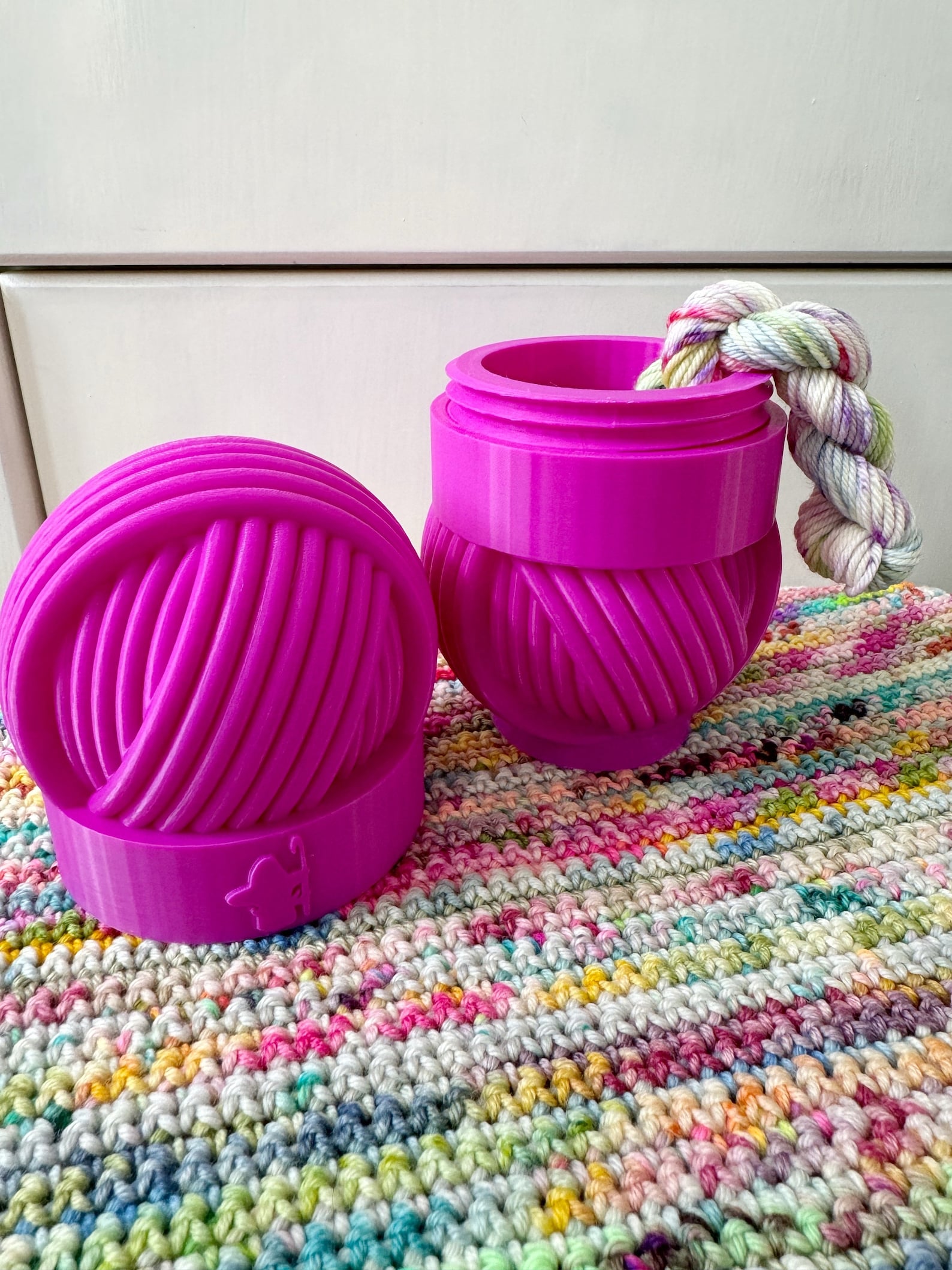 3D Printed Yarn Ball Surprise Pot, Crochet Gift - Etsy
