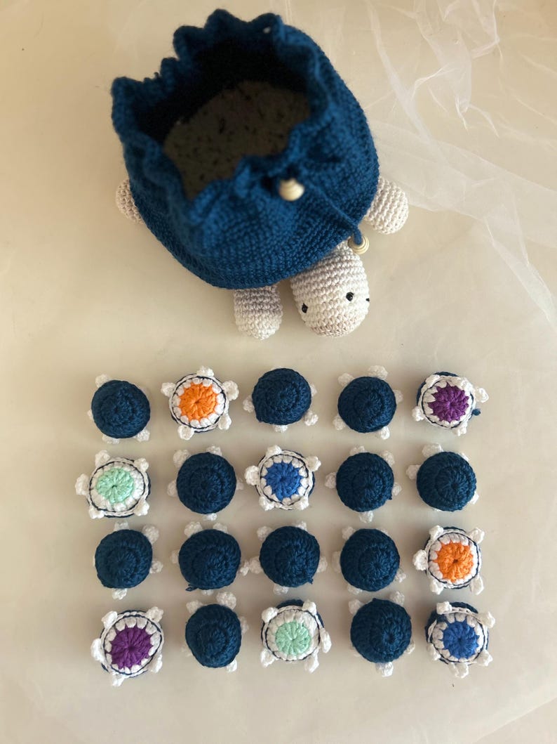 Educational Crochet Games, Turtle Memory Game, Whale Memory Game and Tic-tac Toe/checkers, Fun ...