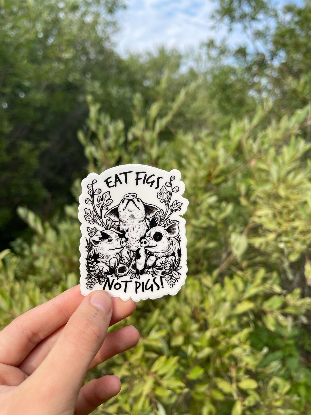EAT FIGS Not PIGS Sticker | Vegan Sticker Animal Rights, Animal ...