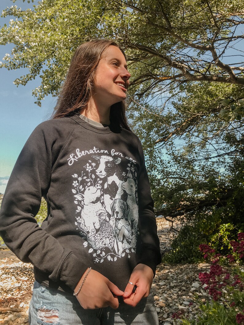 Liberation For All Sweater Vegan Sweater Animal Rights | Etsy