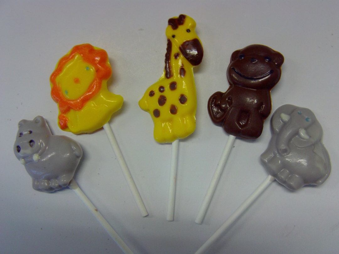 10 Jungle Animal Candy Lollipops-perfect for Jungle/zoo Theme Baby ...