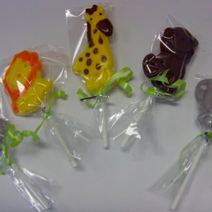 10 Jungle Animal Candy Lollipops-perfect for Jungle/zoo Theme Baby ...