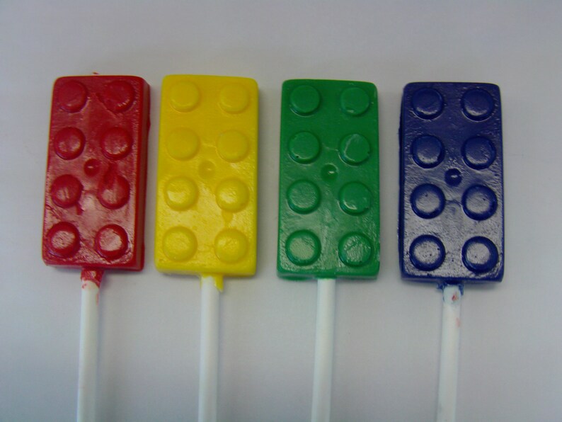 Building Blocks Lollipops 12 Perfect As Birthday Party | Etsy