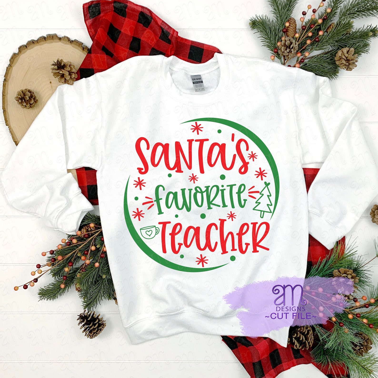 Santas Favorite Teacher Svg Teacher Svg Christmas Svg Etsy