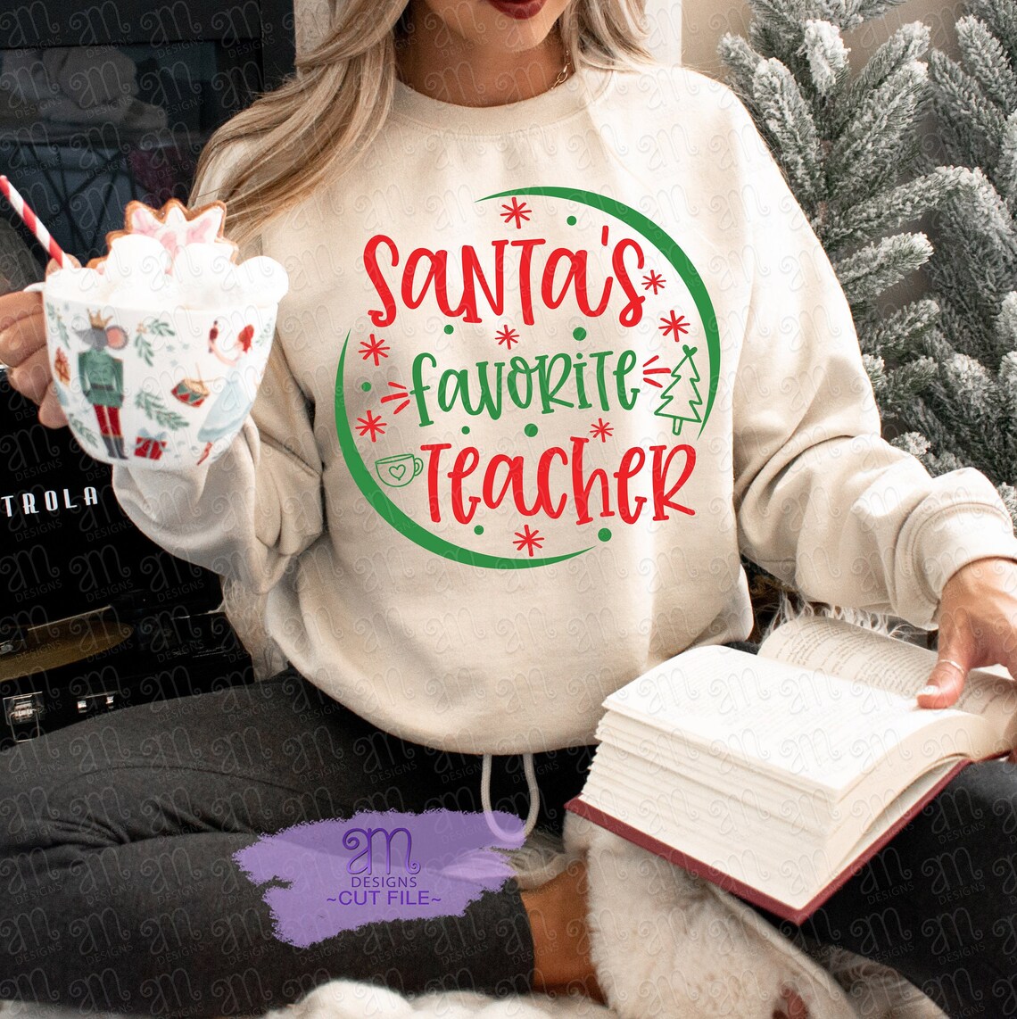 Santas Favorite Teacher Svg Teacher Svg Christmas Svg Etsy