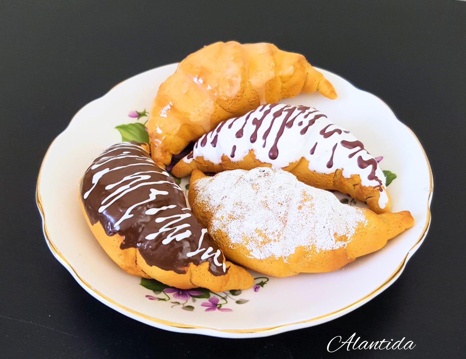 Fake Mini Croissant Display Dessert Bakery Display Faux | Etsy