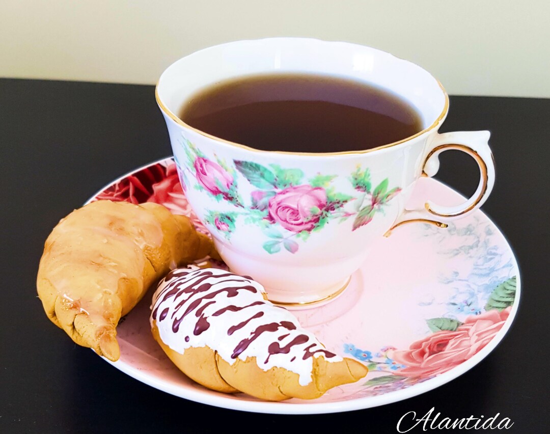 Set of 2 Fake Mini Croissant Display Dessert Bakery Display Faux ...
