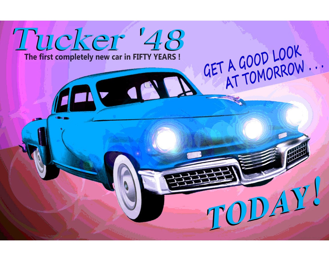 1948 TUCKER Torpedo Automobile Original New Retro Poster Modern Car Art ...