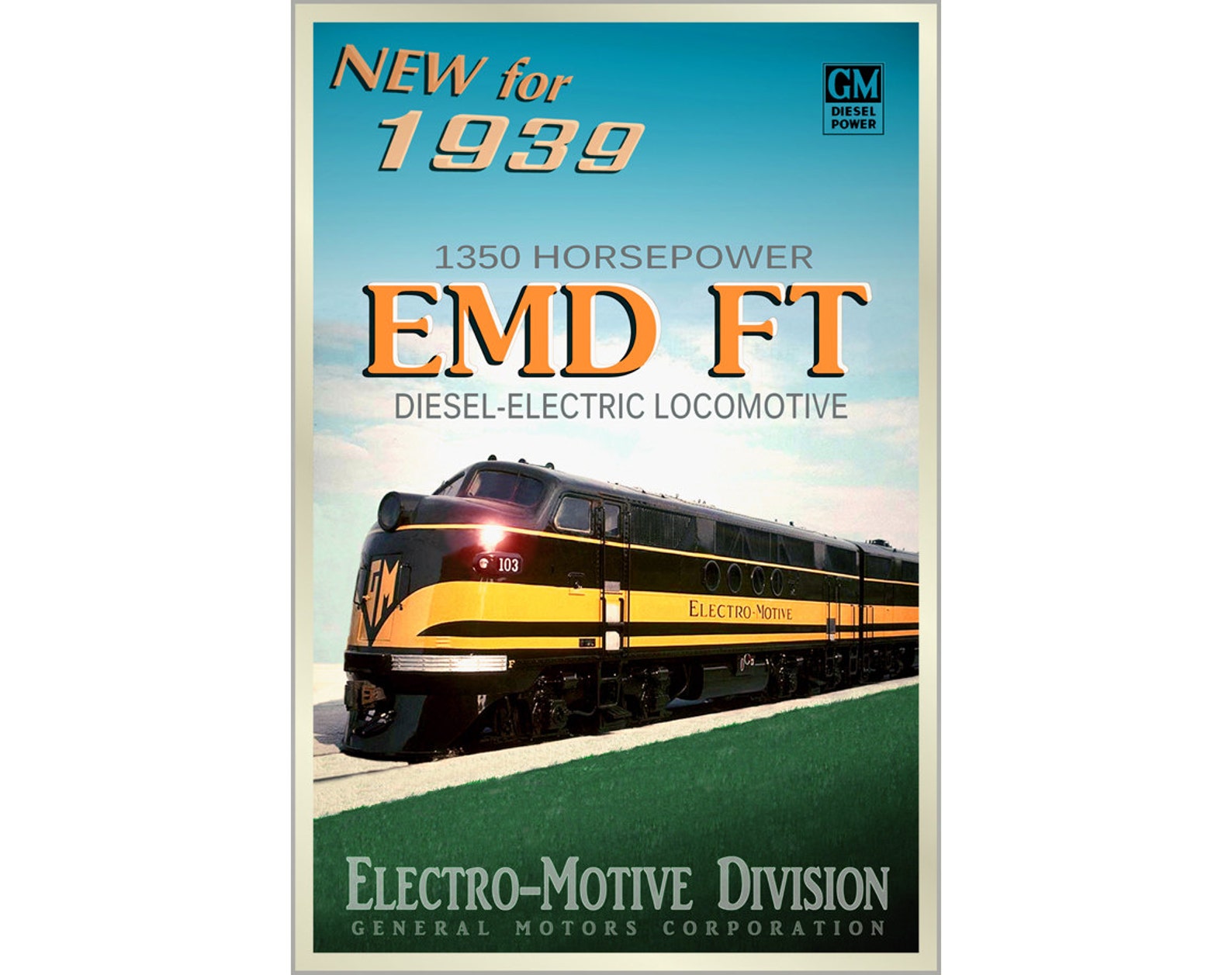 EMD FT Diesel Electric New Original Railroad Train Poster - Etsy