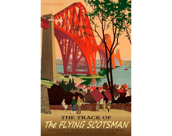FLYING SCOTSMAN english Railroad Travel Tourism Poster in - Etsy