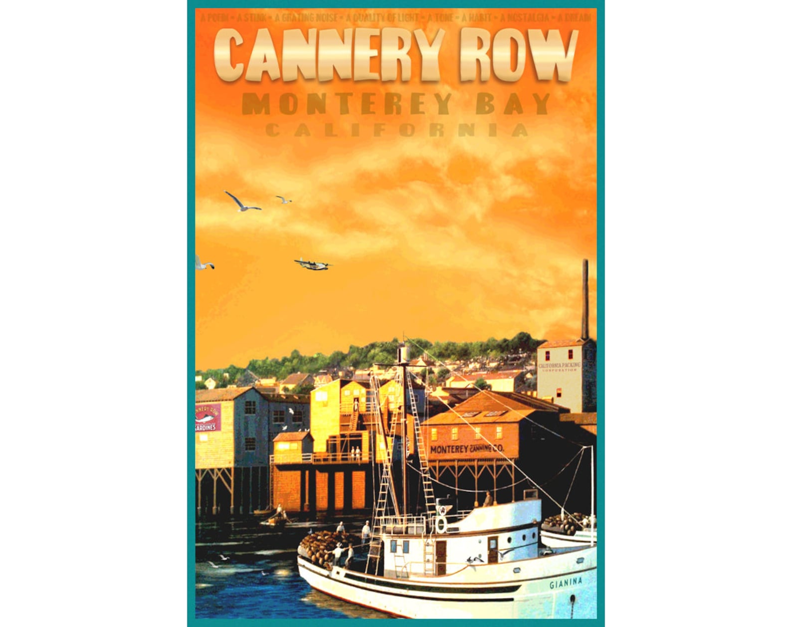 Cannery Row California Poster Monterey Bay Travel Fishing Boat - Etsy