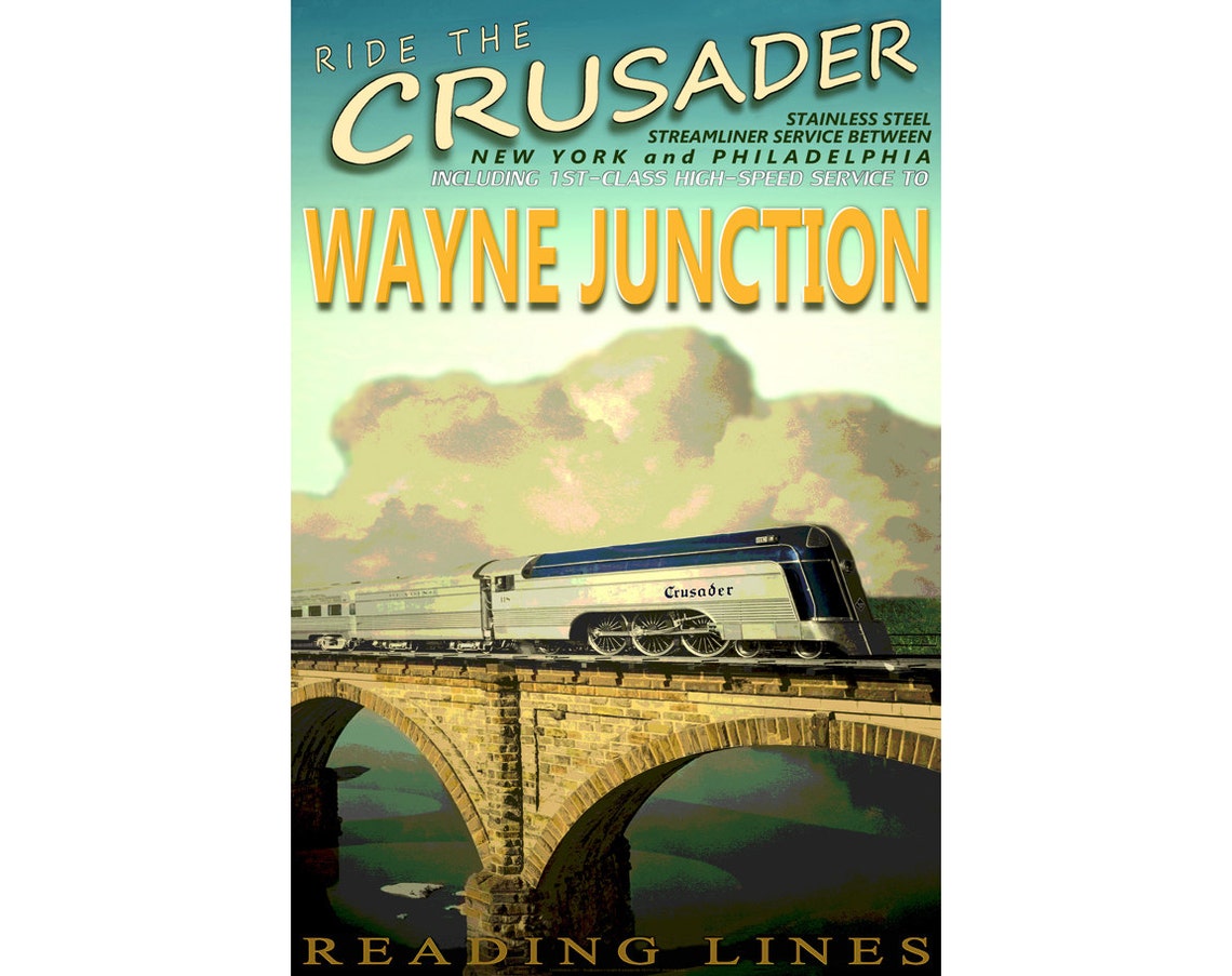 Reading Lines Railroad CRUSADER Train New Original Poster 4 - Etsy