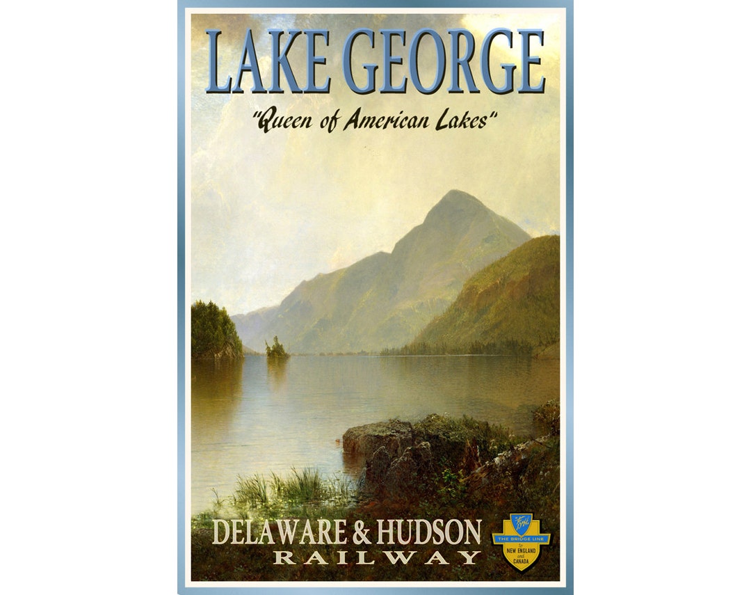 LAKE GEORGE Delaware and Hudson Railway D&H Train Travel Poster ...