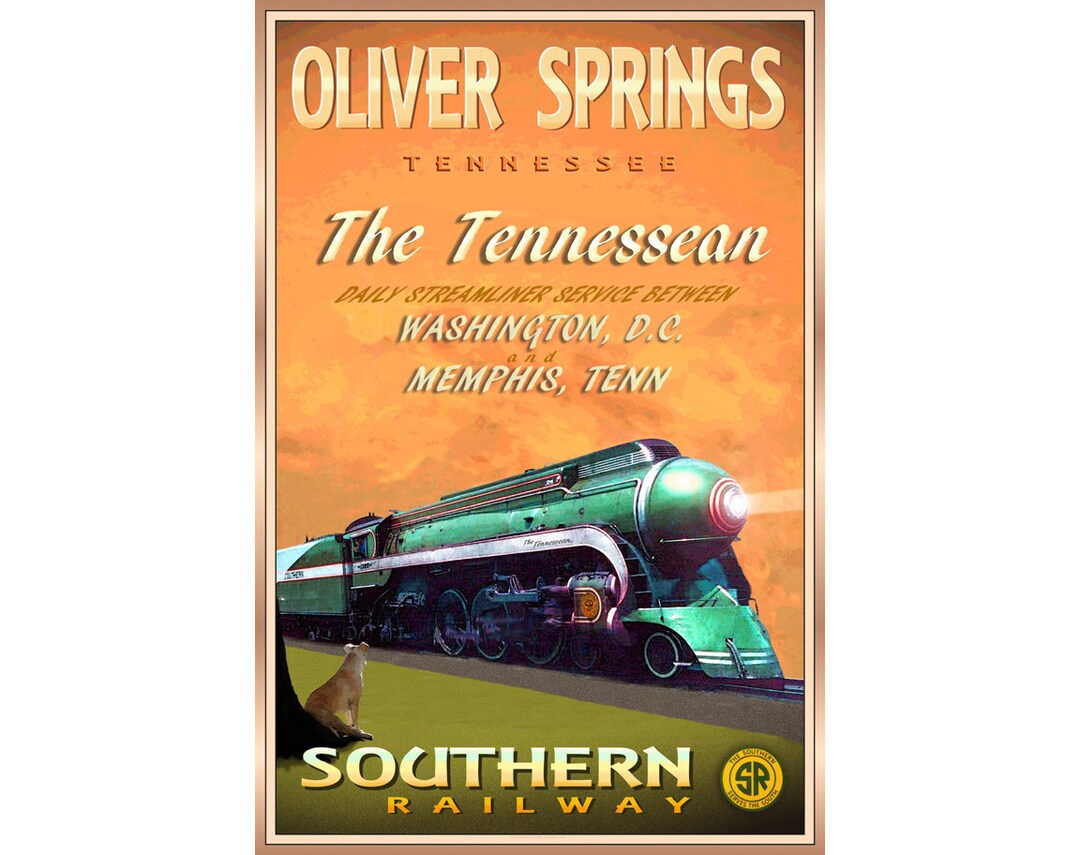 Oliver Springs Tennessee Southern Railway Travel Poster the Tennessean ...