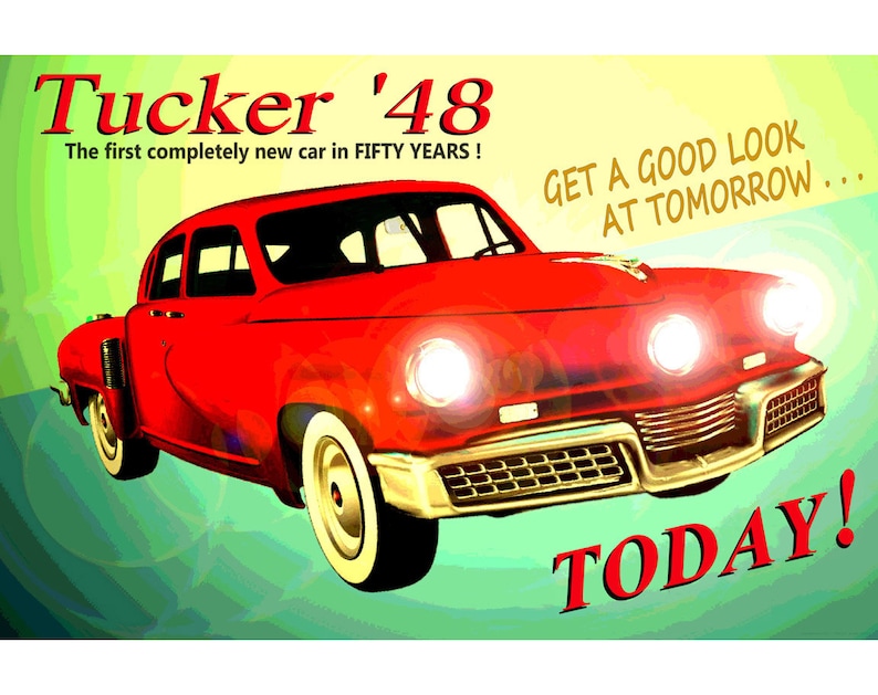 1948 TUCKER Torpedo Automobile Original New Retro Poster Modern Car Art ...