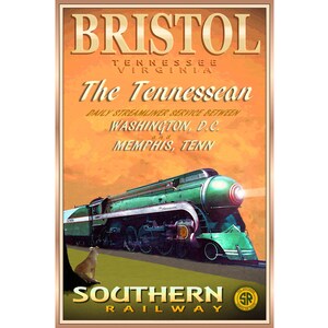 BRISTOL Tennessee Virginia Southern Railway Travel Poster the ...