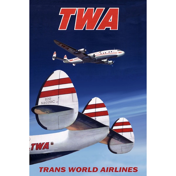 Twa Travel Poster Plane - Etsy