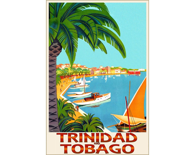 Trinidad and Tobago Southern Caribbean Travel Poster Roger Broders ...