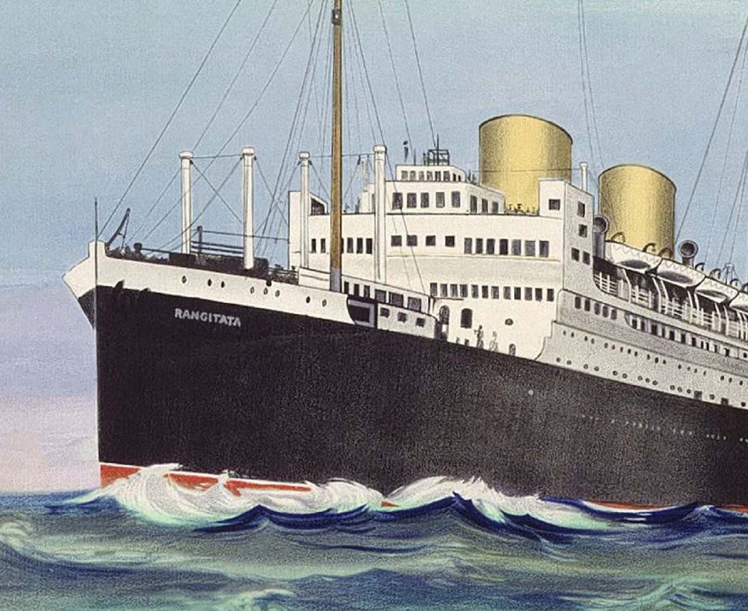 New Zealand Line RANGITATA New Retro Pacific Ocean Liner Poster Ship ...