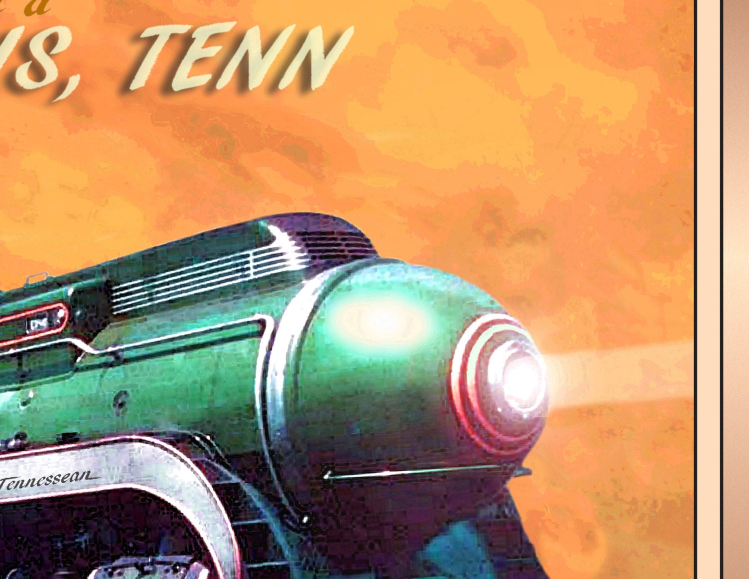 NASHVILLE Tennessee Southern Railway Travel Poster the Tennessean Train ...