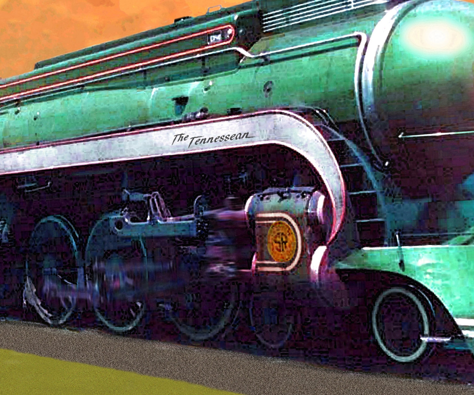 NASHVILLE Tennessee Southern Railway Travel Poster the Tennessean Train ...