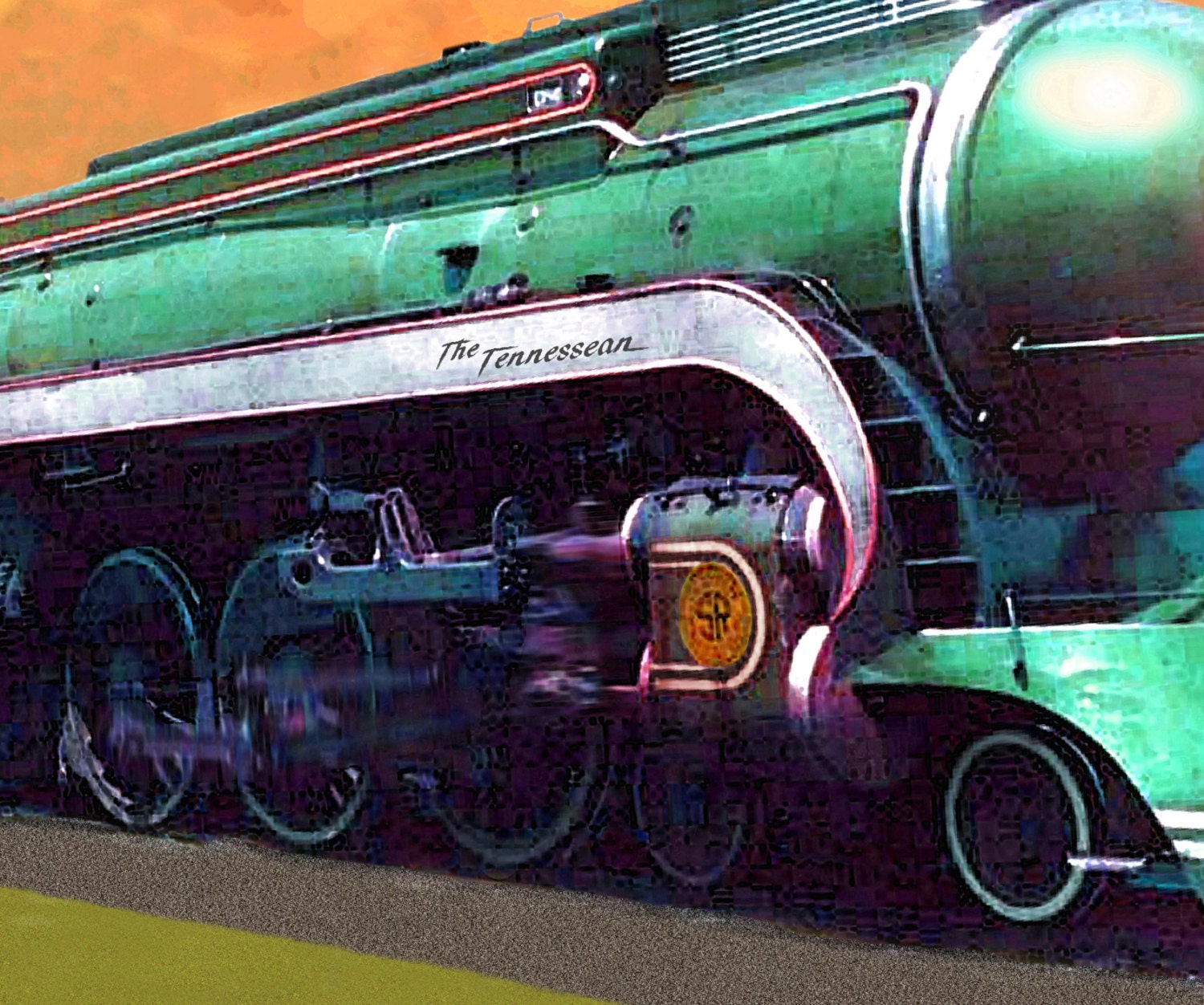 NASHVILLE Tennessee Southern Railway Travel Poster the Tennessean Train ...