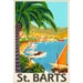 St Barts Tropical Beach Travel Poster Roger Broders Repro Caribbean Art ...
